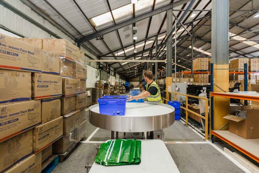 Warehouse Transport Conveyor & Rotary Table - Case study